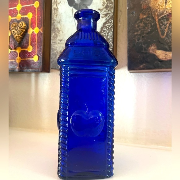 Accents | Perrines Apple Ginger Cobalt Blue Square Vintage Bottle ...